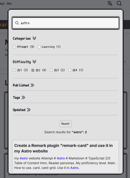 Enhance Astro with Pagefind: Add Filtering Search Without Default UI